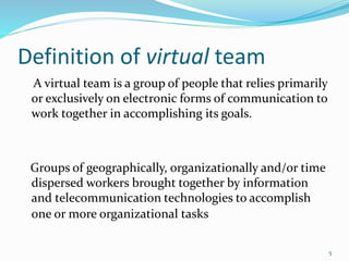 Virtual Teams Definition