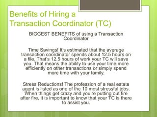 Transaction Coordinator for Hire | PPTX
