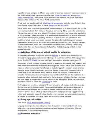 Virtual world | DOCX | Internet | Computing