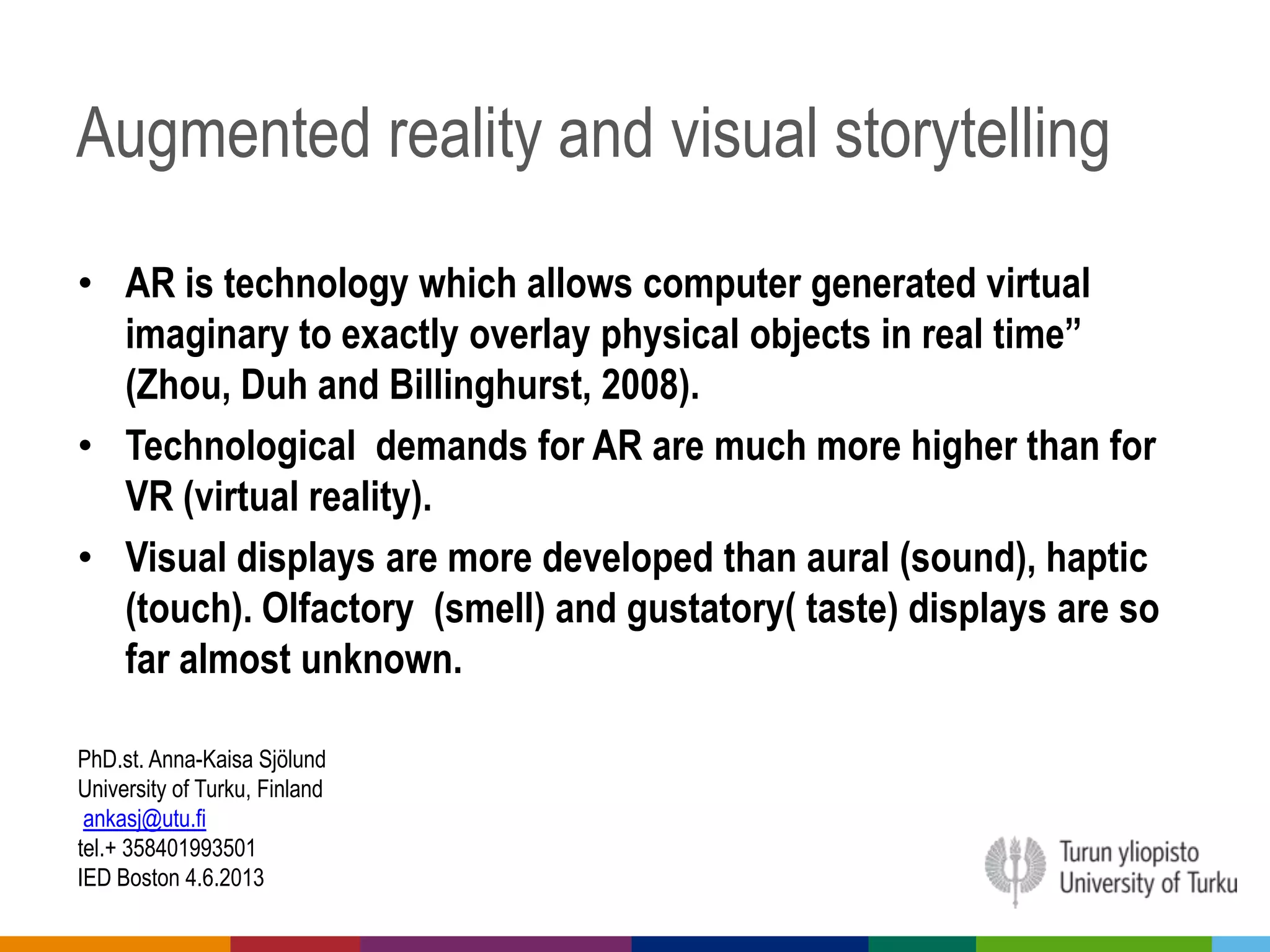 Virtual World as Visual Storytelling Environments | PPT