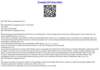 Virtue Ethics Theory Essay | PPT