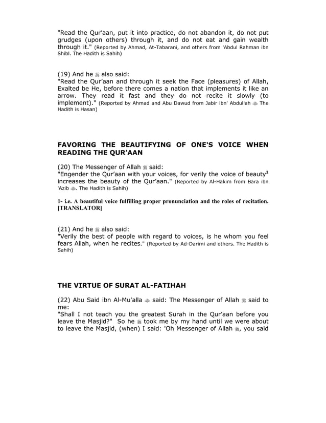 Virtues of the Quran | PDF | Islam | Religion & Spirituality