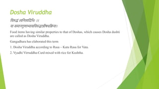 Concept of viruddha Aahara in ayurvedic science | PPTX