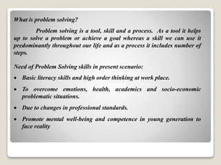 NEED FOR ENHANCING CRITICAL THINKING AND PROBLEM SOLVING SKILLS IN ...