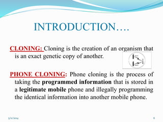 Mobile Cloning Technology | PPT
