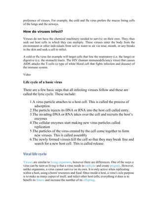 Virus | DOCX | Infectious Diseases | Diseases and Conditions