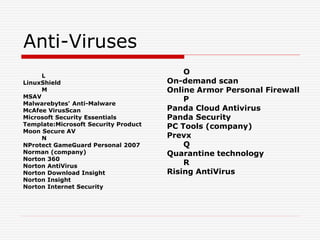 Virus | PPTX | Operating Systems | Computer Software and Applications