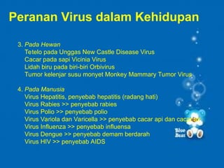 VIRUS ciri ciri contoh reproduksi perbedaan | PPT