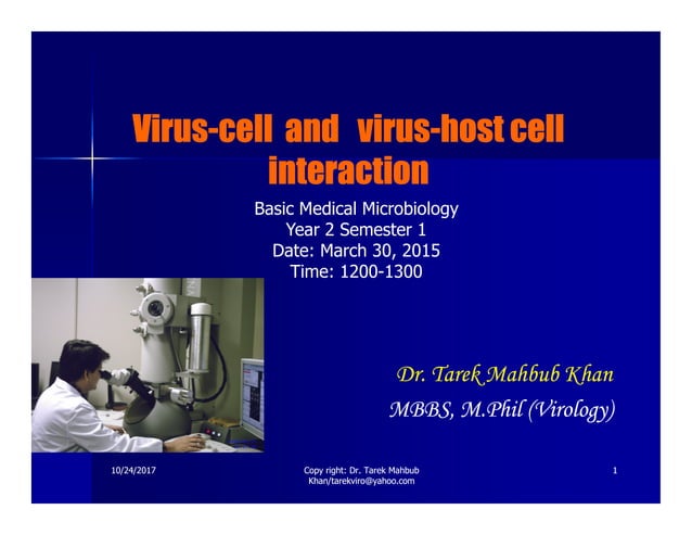 Virus-cell and virus-host interaction (virology 7) | PDF