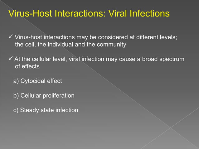 Virus host interactions | PPT