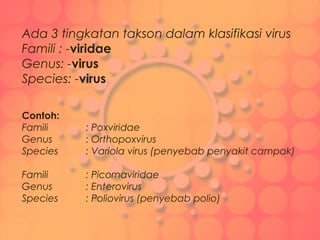 Virus (ciri, struktur dan klasifikasinya) | PPT