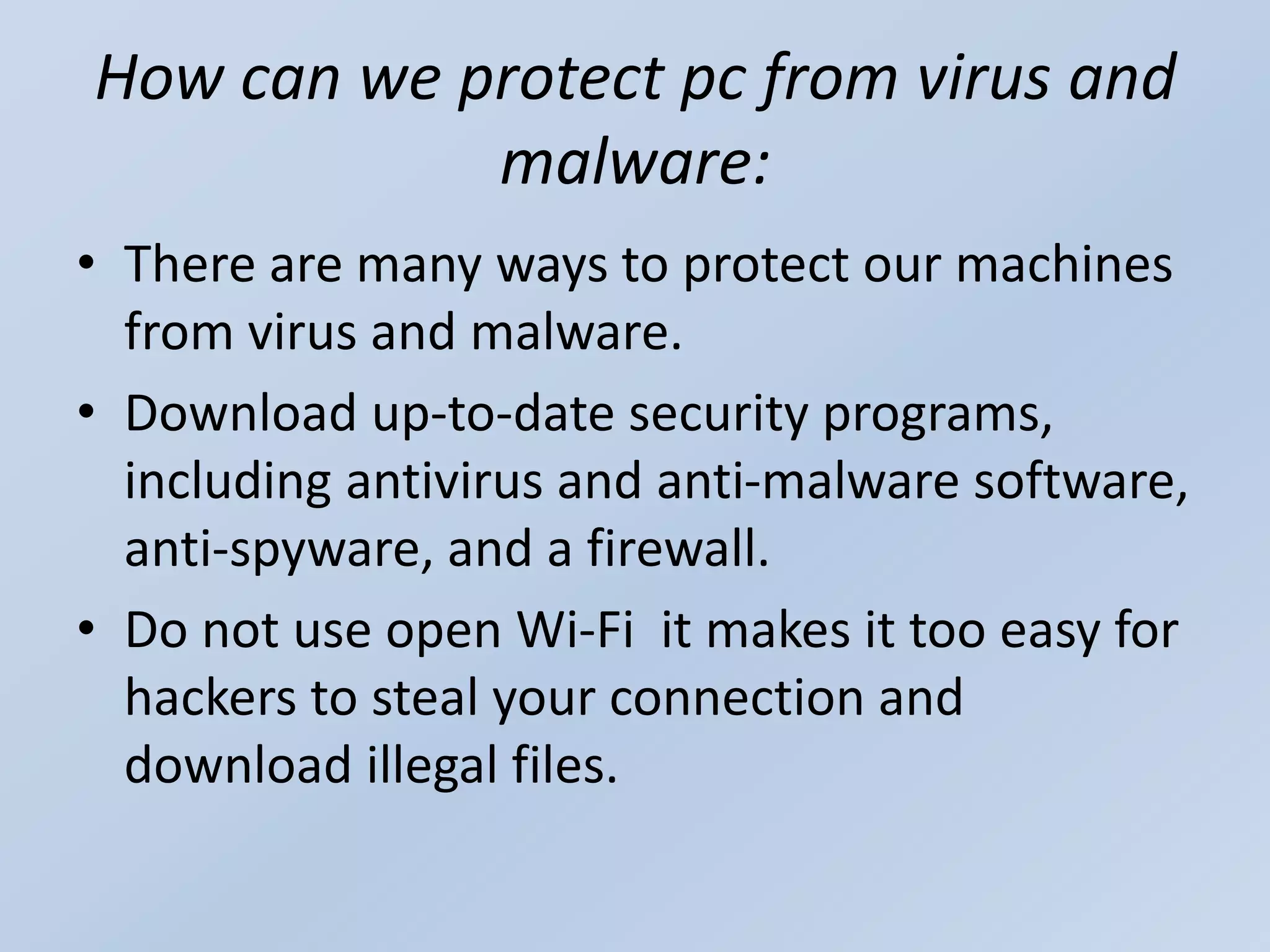 Virus and malware presentation | PPTX
