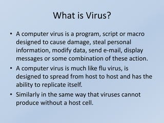 Virus and malware presentation | PPTX