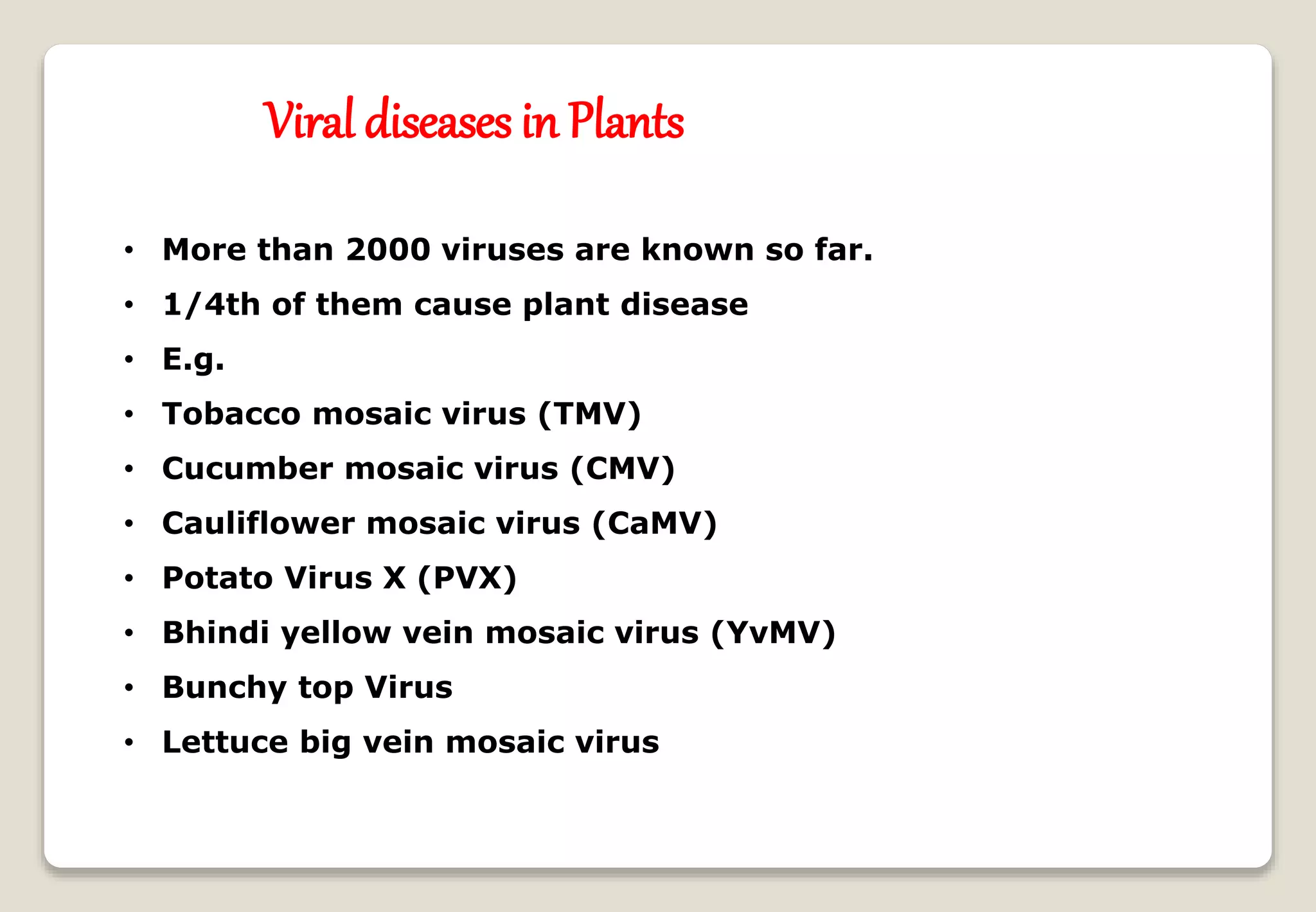 Virus and viral diseases in plants | PPTX