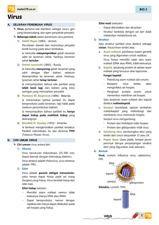 MATERI Virus KELAS XI SMA | PDF