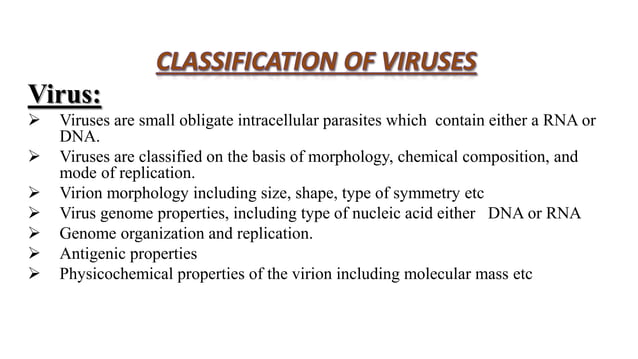 Virus classification by kainat ramzan | PPT