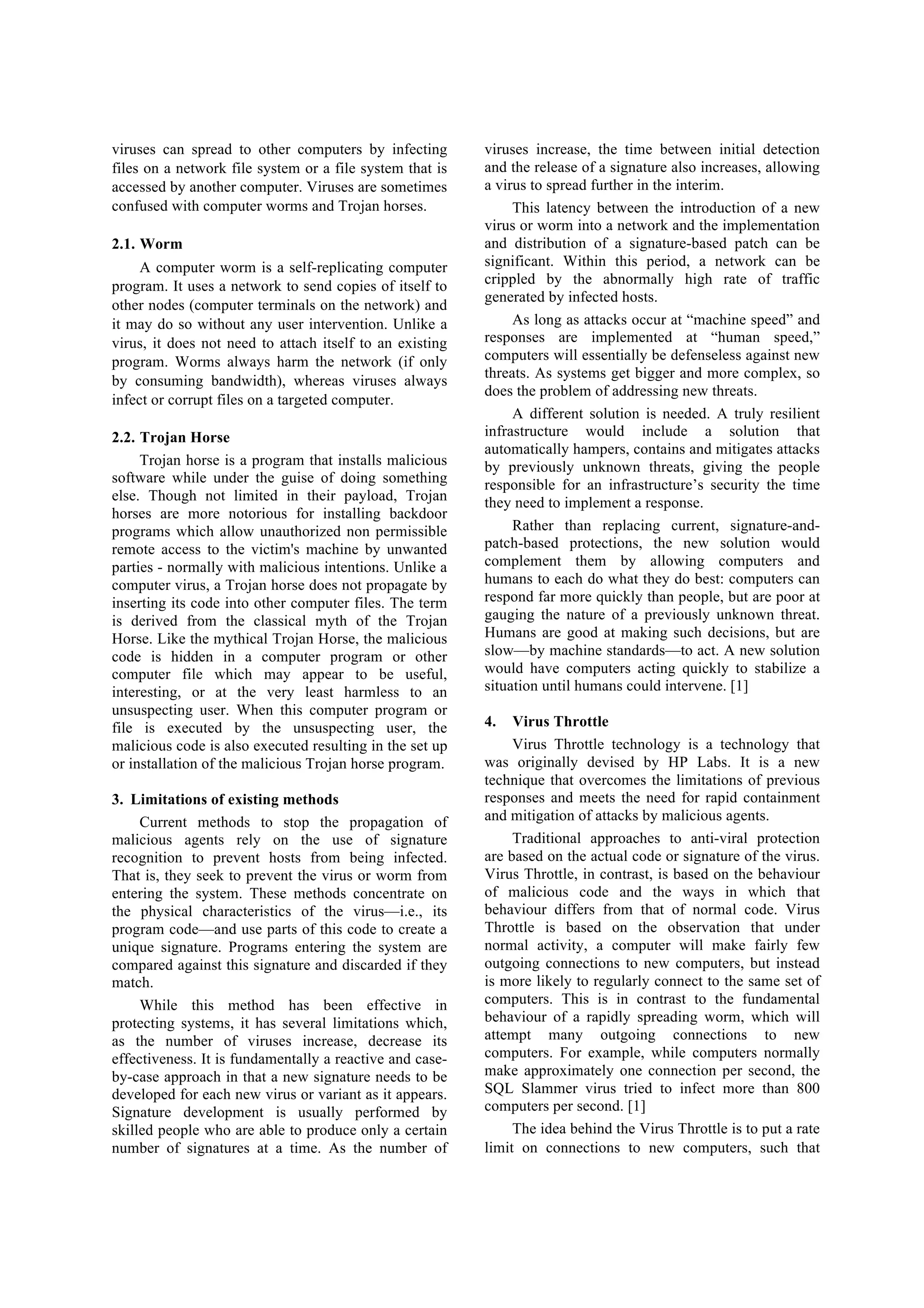 Virus detection based on virus throttle technology | PDF | Antivirus Software | Computer ...