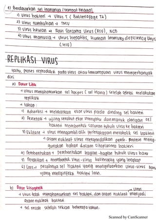 Rangkuman Materi Virus kelas X SMA Buku The King UTBK | PDF