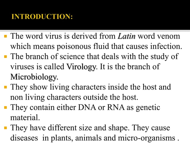 VIRUSES CLASSIFICATION , LIFE CYCLE OF VIRUSES. CHARACTERISTICS OF ...