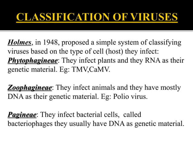 VIRUSES CLASSIFICATION , LIFE CYCLE OF VIRUSES. CHARACTERISTICS OF ...