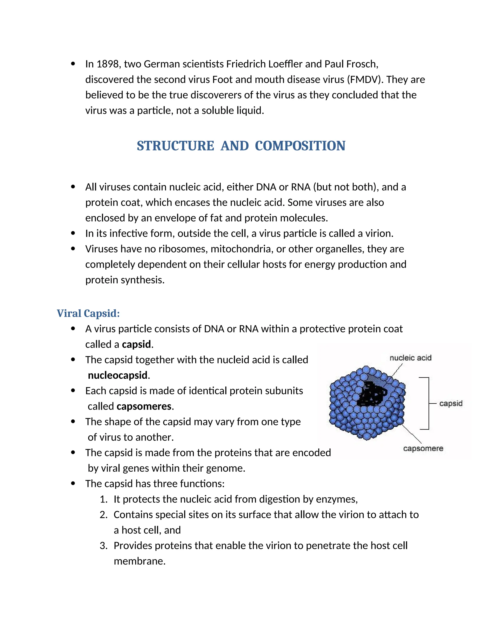 Viruses (History, structure and composition, classification ...