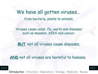 Viruses affecting man; entymology; definition; classification; virus ...