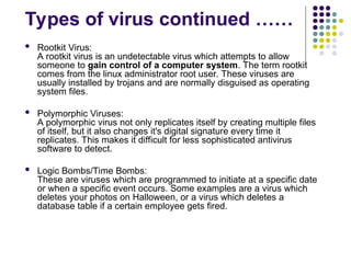 Computer viruses and its types in detail | PPT