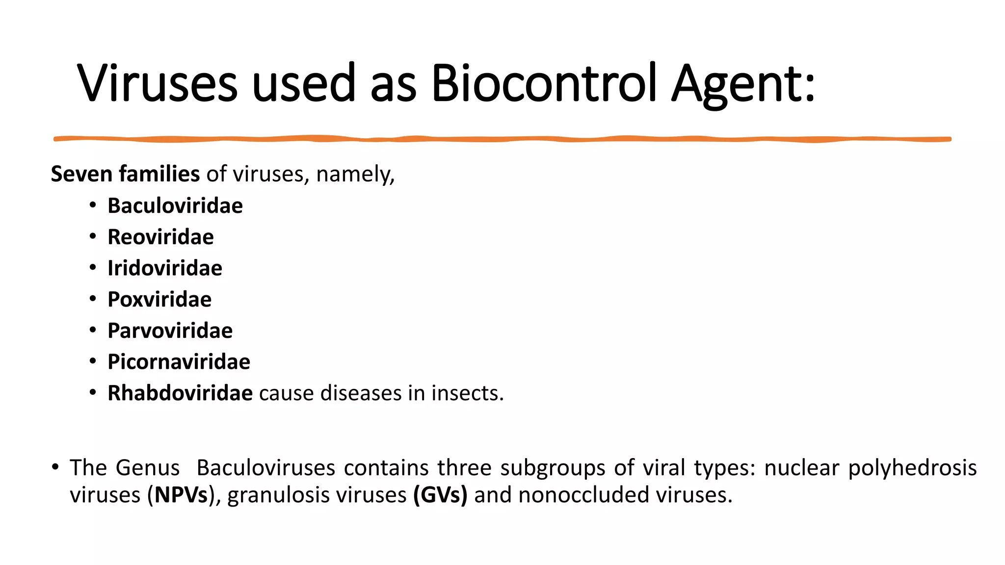 Viruses as biocontrol agents (1) | PPTX
