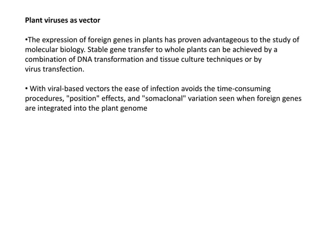 Viruses as vector, binary, shuttle vector | PPTX