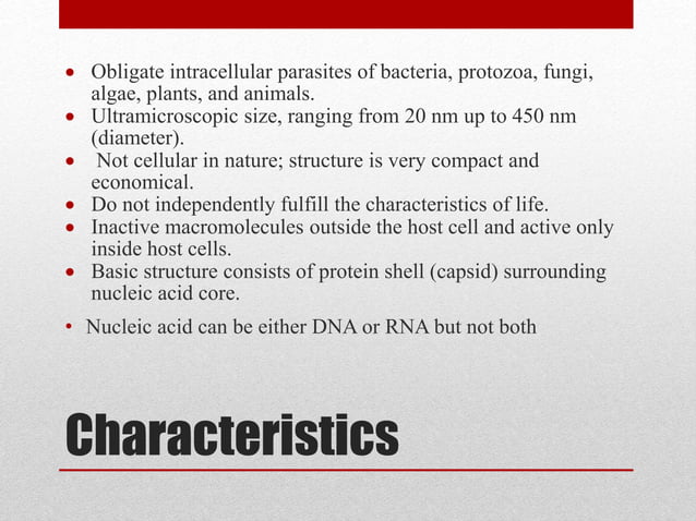 Viruses, structure, classification and characteristics | PPTX