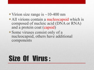 Viruses, structure, classification and characteristics | PPTX