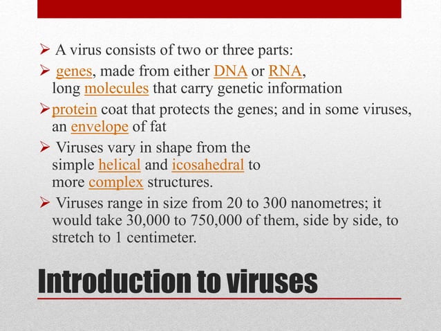 Viruses, structure, classification and characteristics | PPTX
