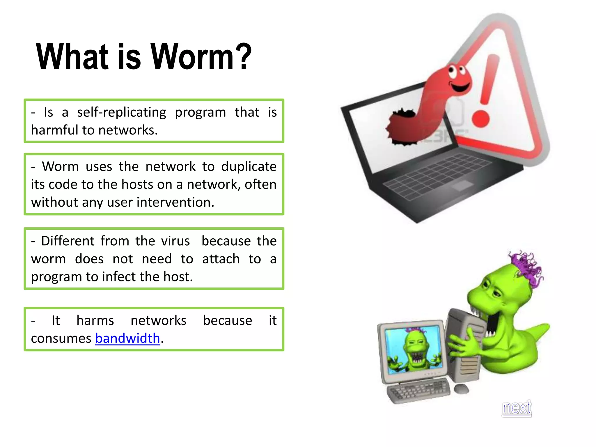 Viruses, worms, and trojan horses | PPTX