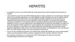 VIRUS CAUSANTES DE LA HEPATITIS EN EL SER HUMANO | PPTX