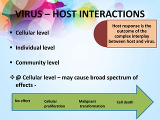 Virus host interactions lect dwd | PPTX