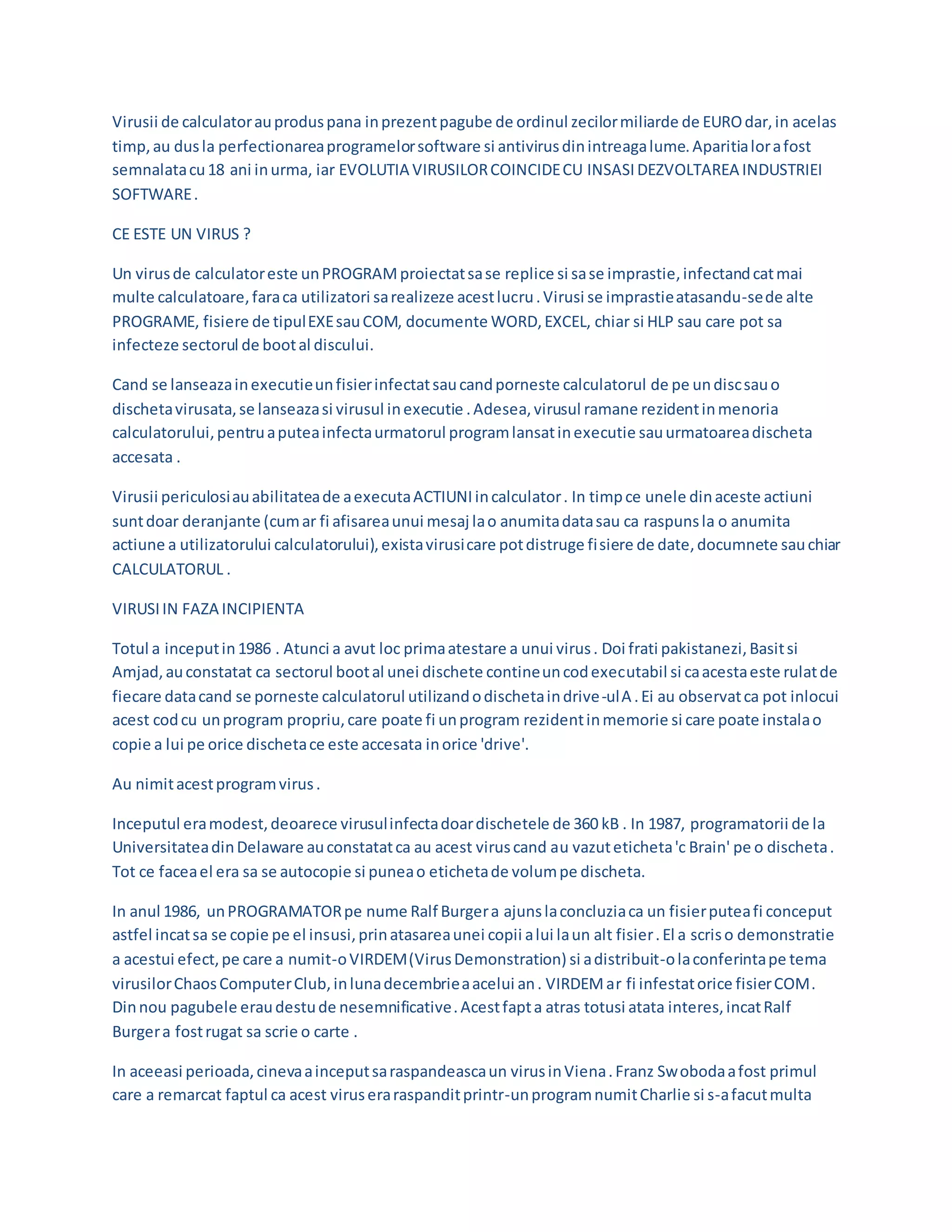 Virusi si antivirusi | DOCX