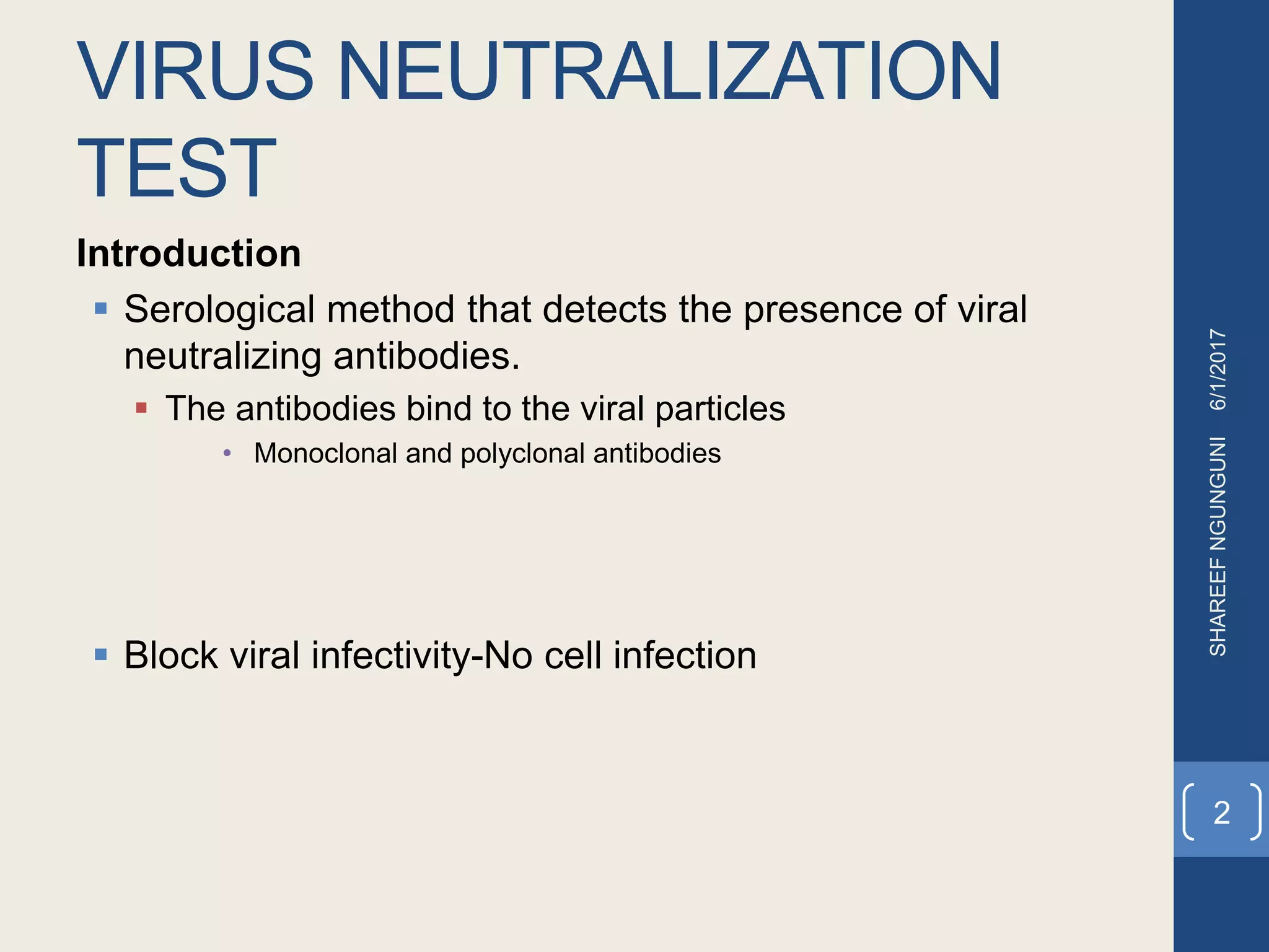 Virus neutralization test | PPTX