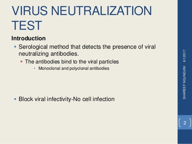 Virus neutralization test