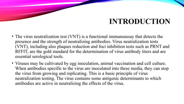 Virus neutralization test.pptx types and applications | PPTX