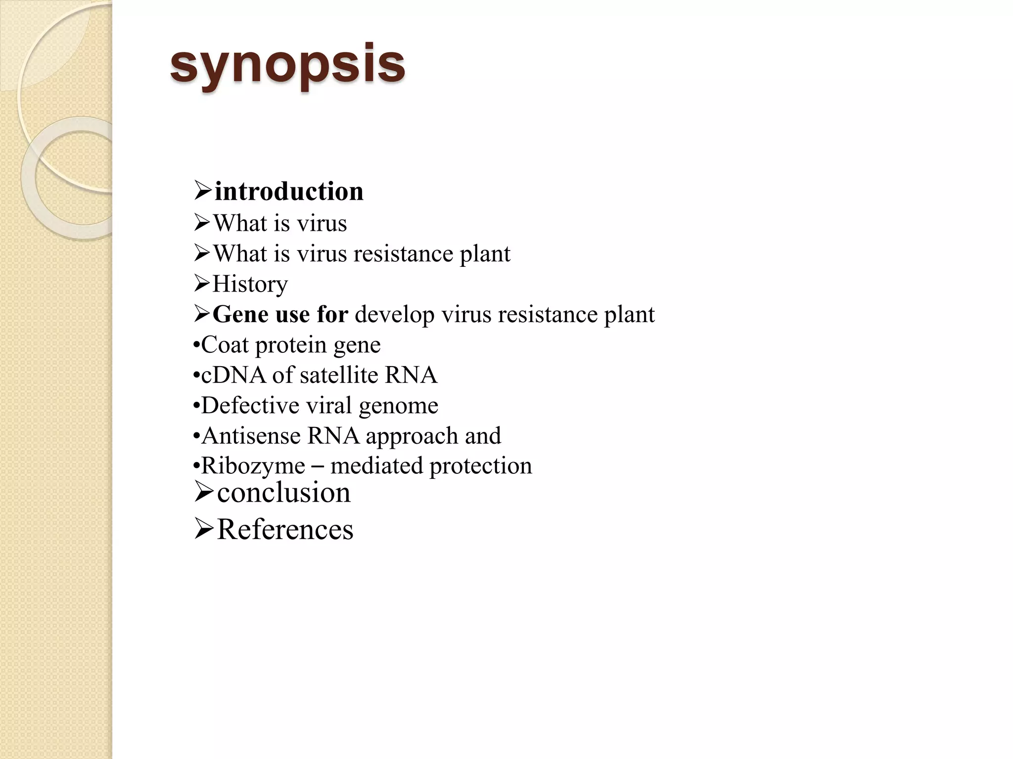 Virus resistance plant, production | PPTX