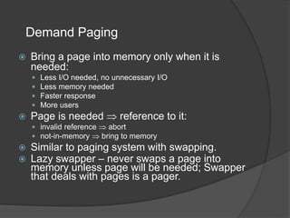 Virtual memory - Demand Paging | PPT