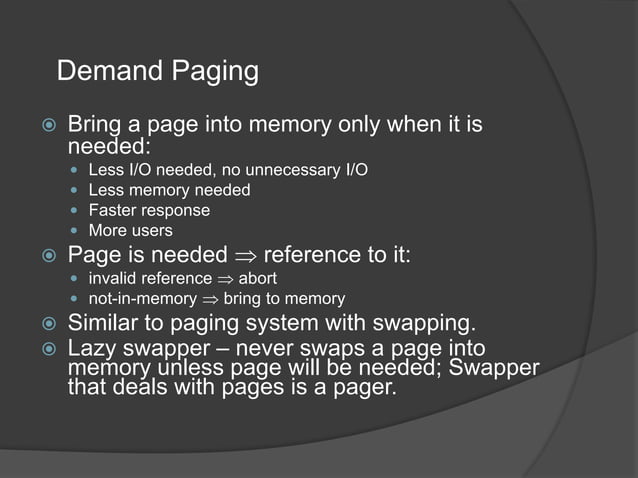 Virtual memory - Demand Paging | PPT