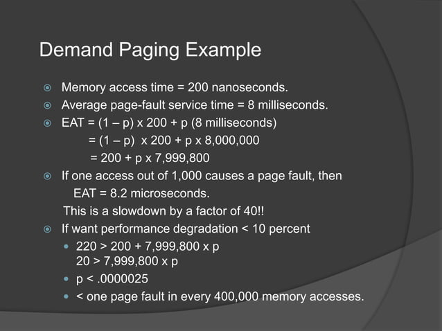 Virtual memory - Demand Paging | PPT