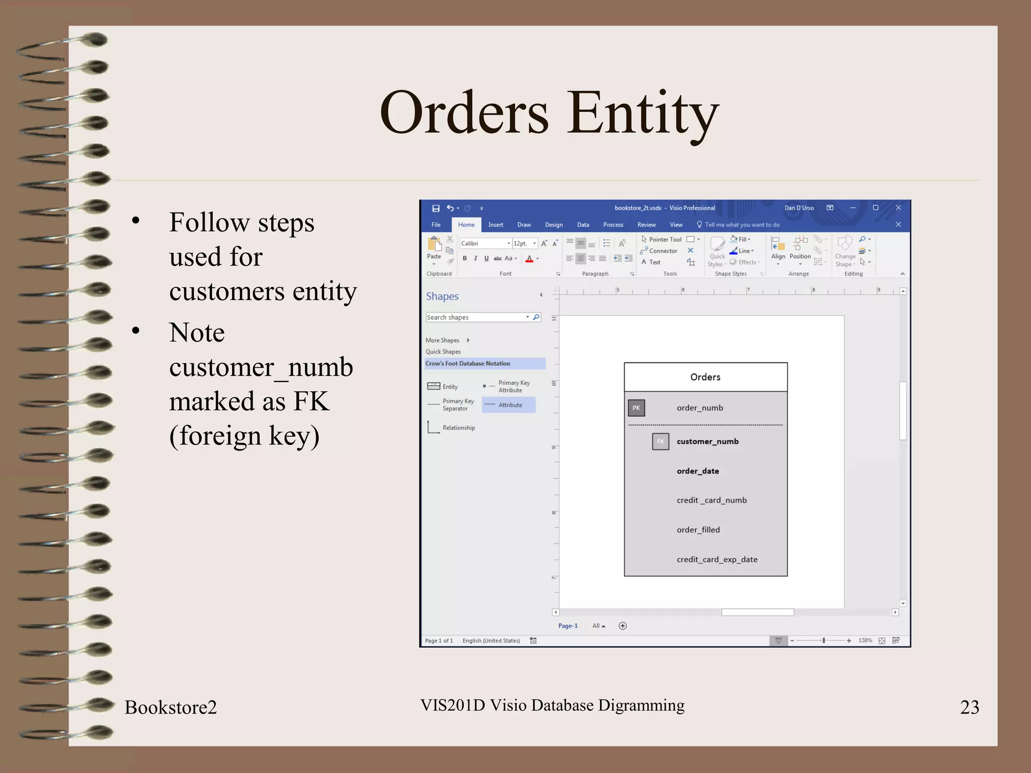 VIS201d Visio Database Diagramming | PPT