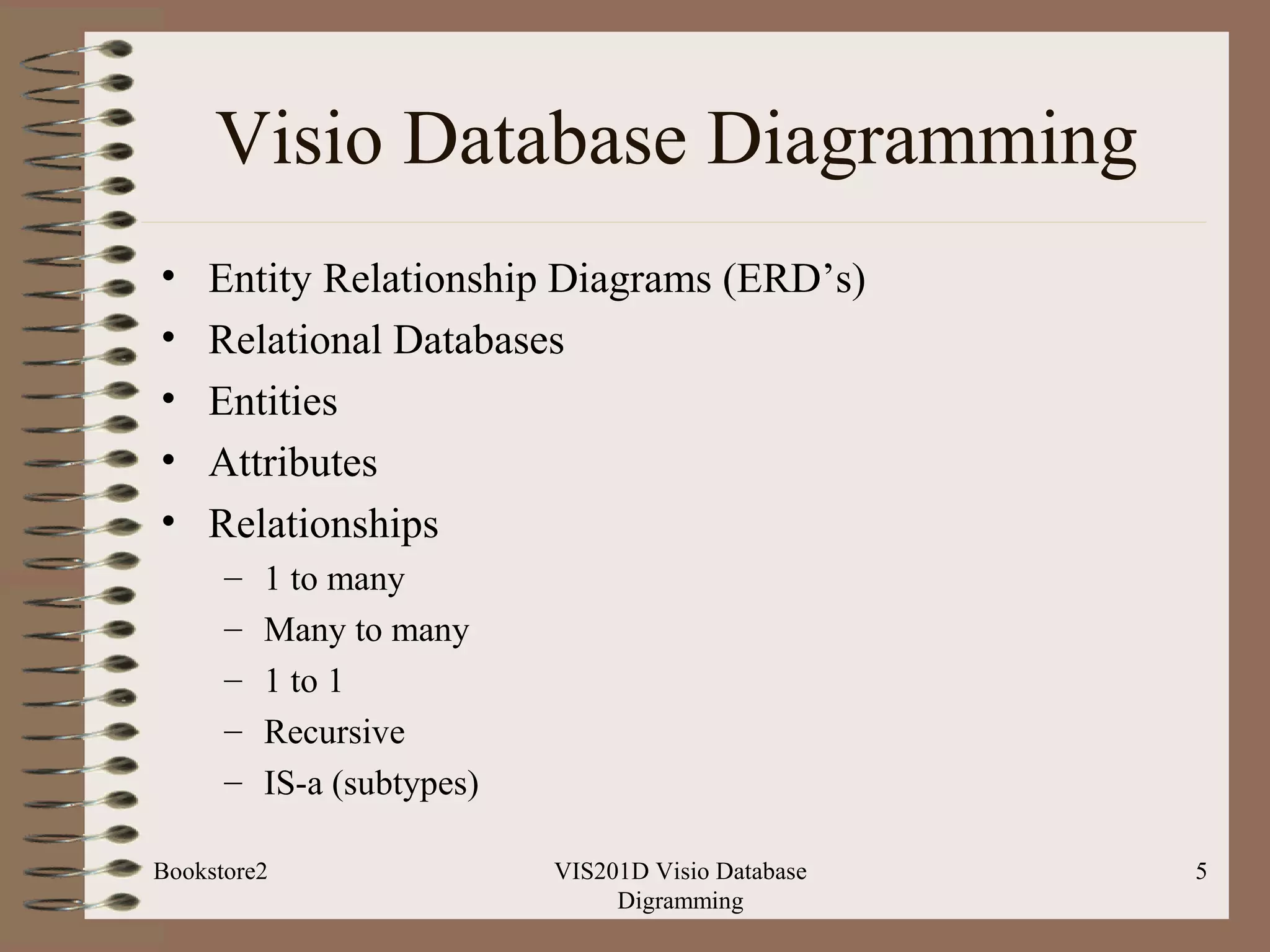VIS201d Visio Database Diagramming | PPT