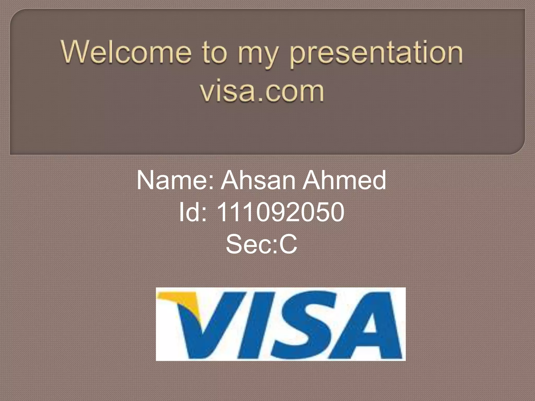 Visa.com[ahsan ahmed] | PPTX