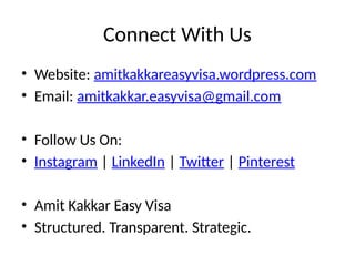 Visa Eligibility Scorecard 2026 | Amit Kakkar Easy Visa | PPTX
