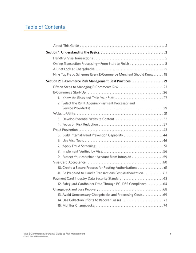 Visa risk-management-guide-ecommerce | PDF | Credit Cards | Personal Debt