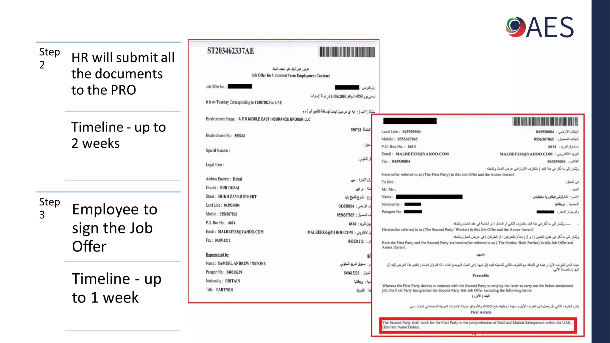 AES visa and labour card process | PPT