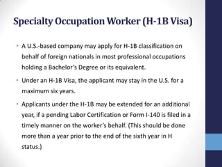 Visa and Work Options: Overview of U.S. Visas and Work Permits | PPTX